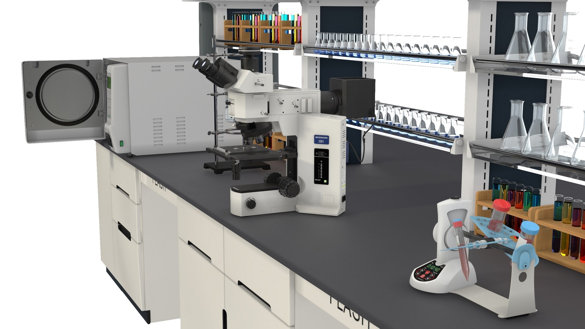 3D Model Laboratory Table With Equipment - TurboSquid 2275920