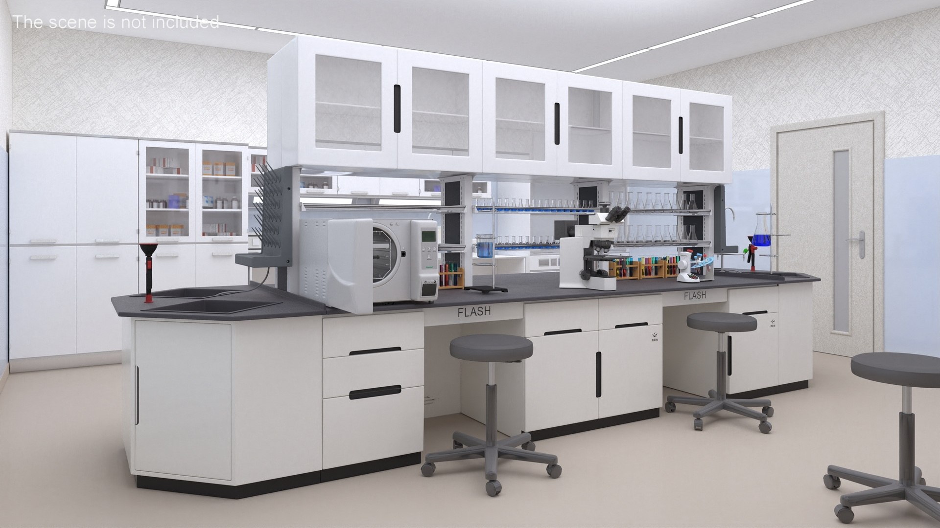 3D Model Laboratory Table With Equipment - TurboSquid 2275920