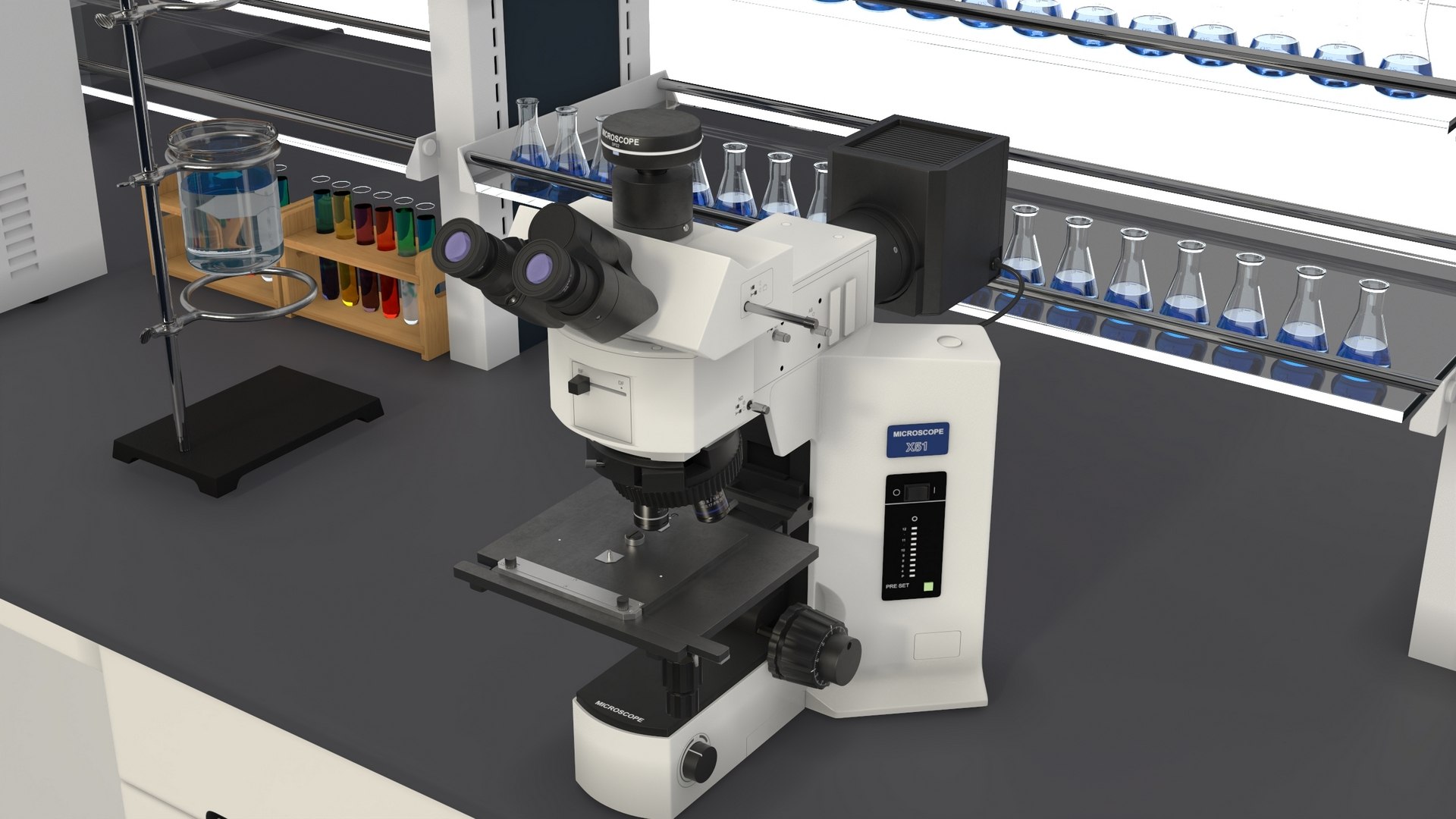 3D Model Laboratory Table With Equipment - TurboSquid 2275920