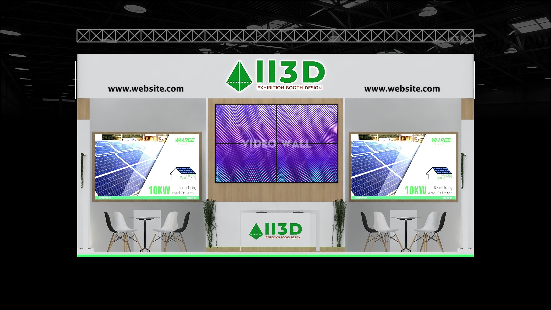 3D Exhibition Stand Stall Three Side Open 8X9 - TurboSquid 2163246