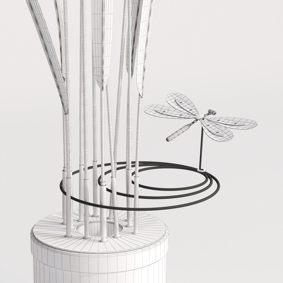 3D curtis jere cattails floor lamp - TurboSquid 1606412