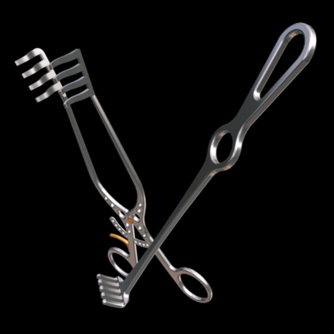 Surgical Instrument Rake Retractor 3d Model