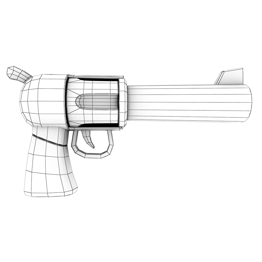 3D Model Cartoon Revolver - TurboSquid 1841352