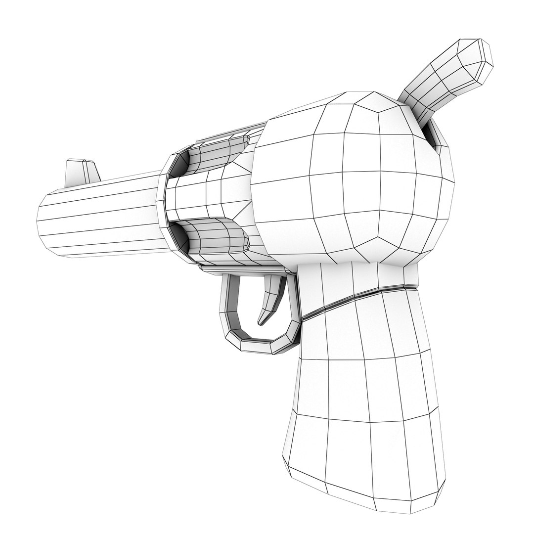 3D Model Cartoon Revolver - TurboSquid 1841352