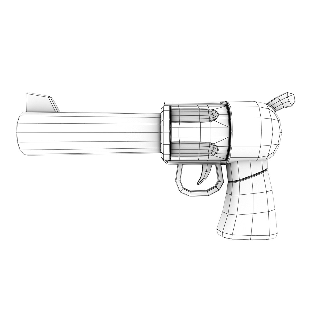 3D Model Cartoon Revolver - TurboSquid 1841352