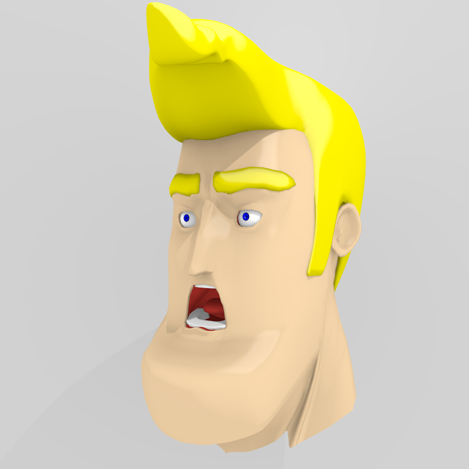 cartoon head rigged x free