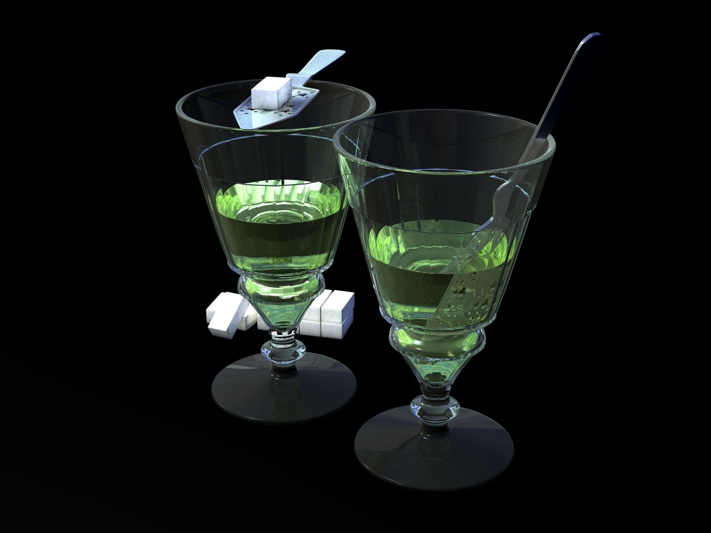 3ds absinthe glass spoon