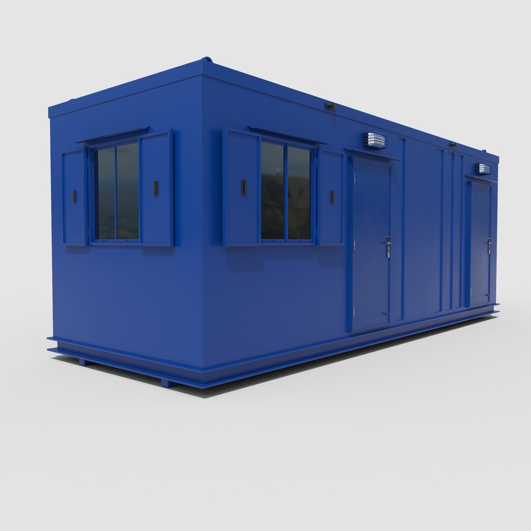 3D Blue Industrial Welfare Office Container - TurboSquid 2210582