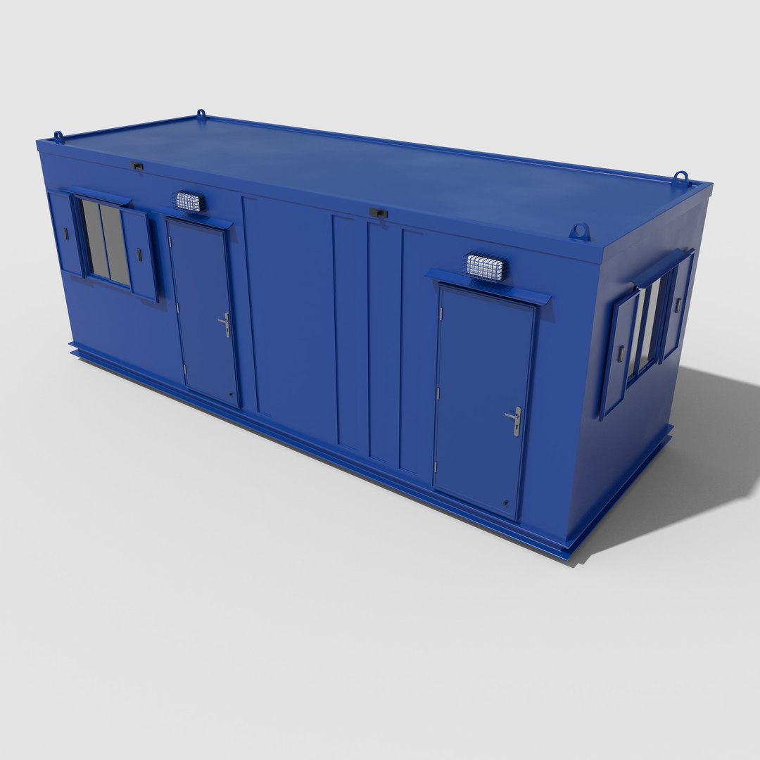 3D Blue Industrial Welfare Office Container - TurboSquid 2210582