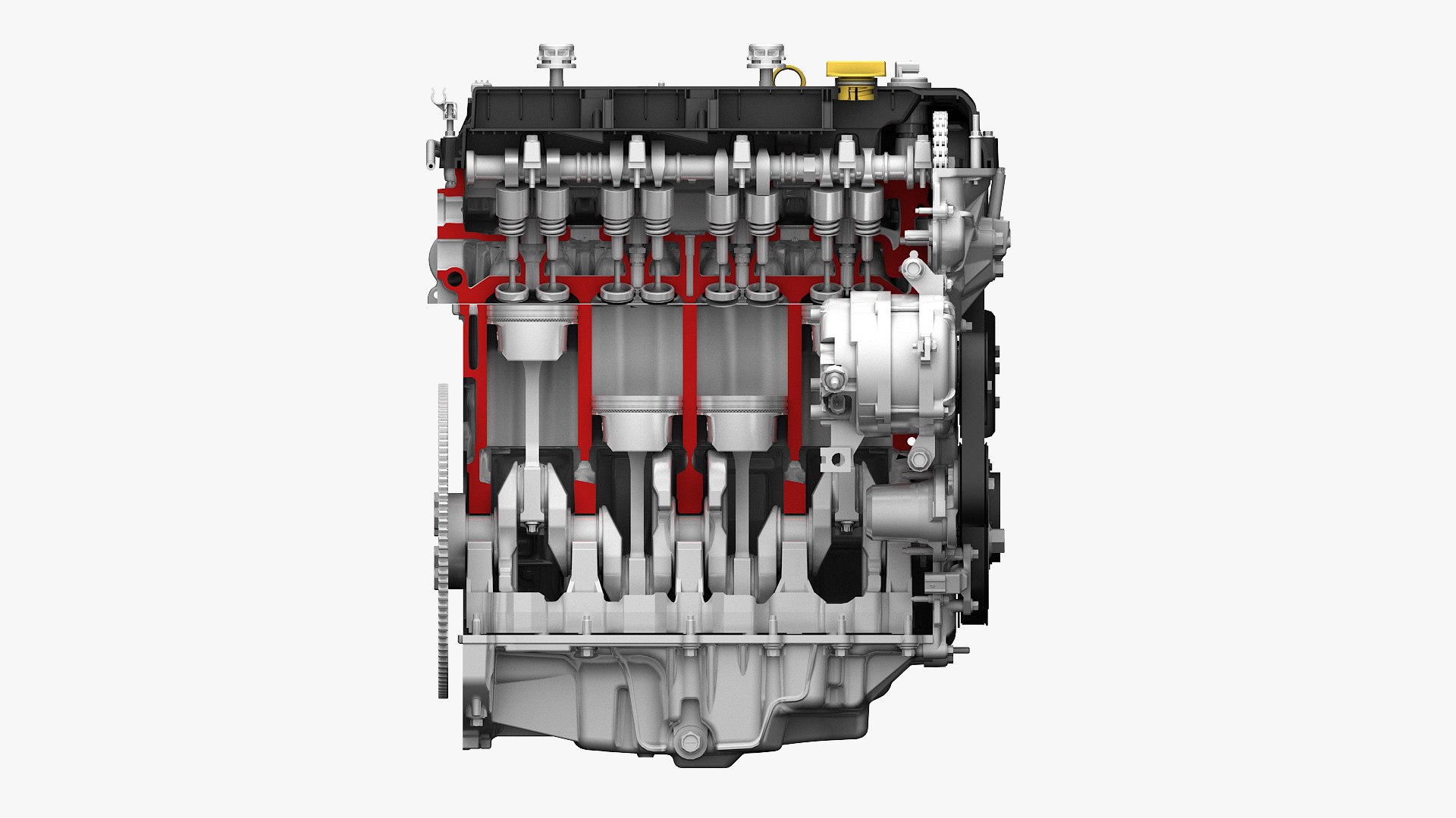 3d Engine Piston Motion Animation Model