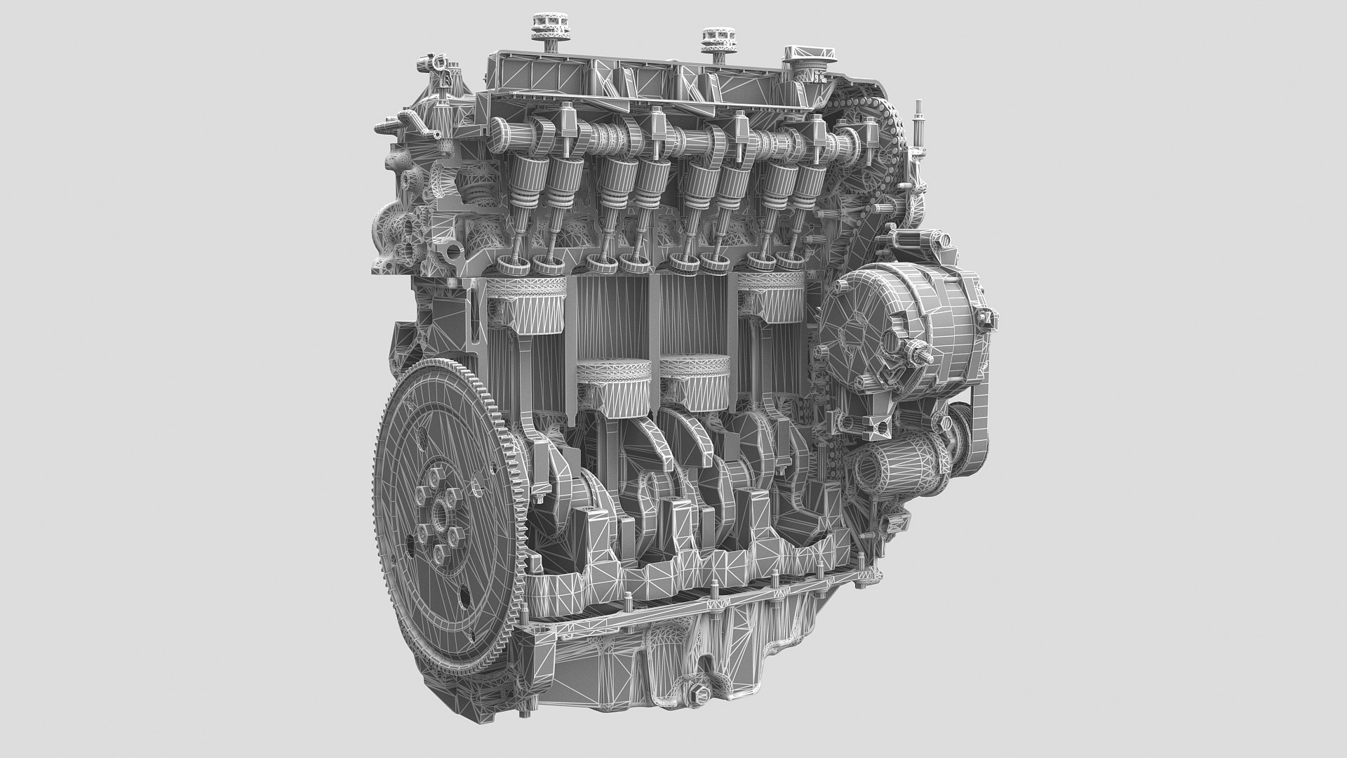3d Engine Piston Motion Animation Model