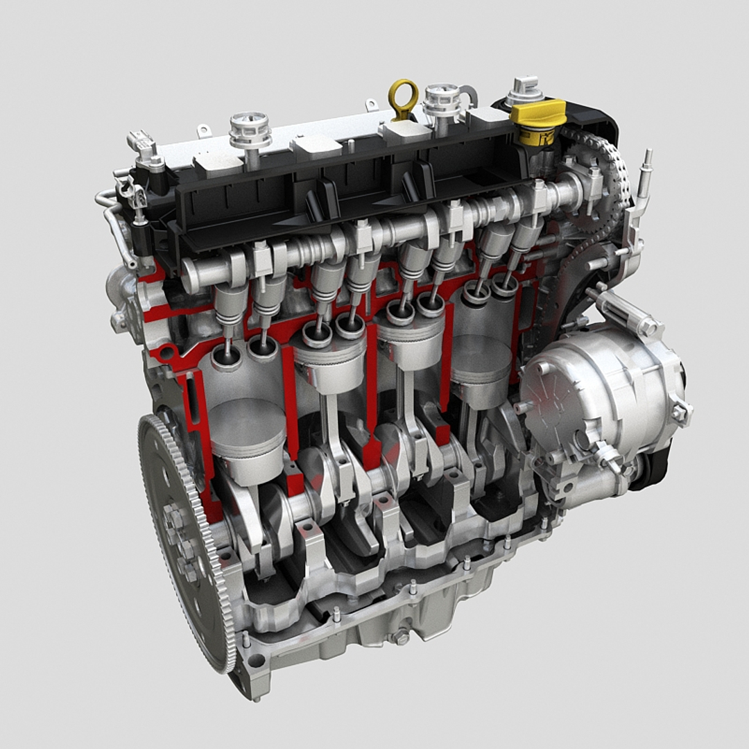 3d engine piston motion animation model