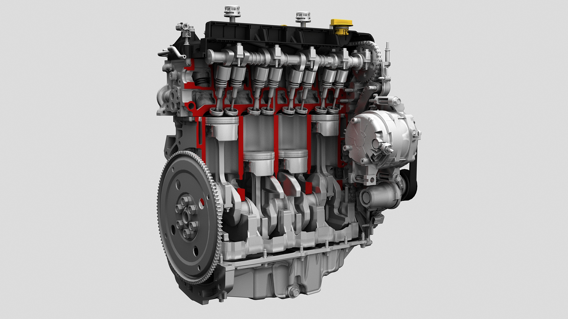 3d Engine Piston Motion Animation Model