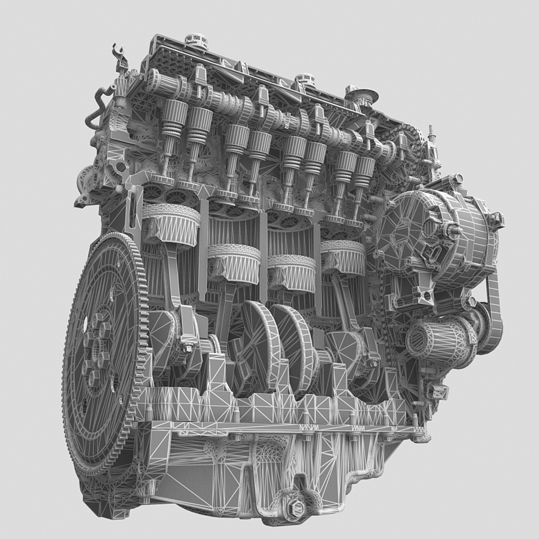 3d engine piston motion animation model