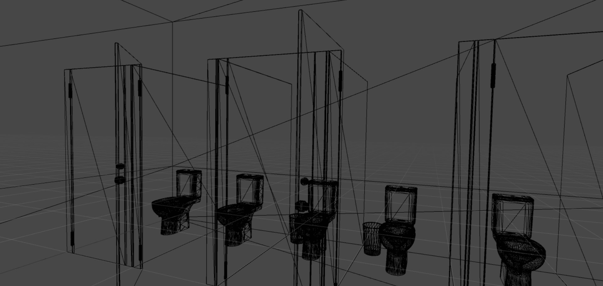 3D restroom - interior model - TurboSquid 1437193