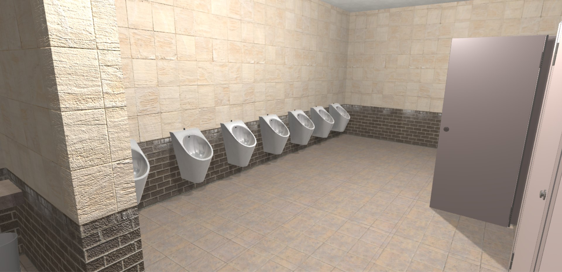 3D restroom - interior model - TurboSquid 1437193