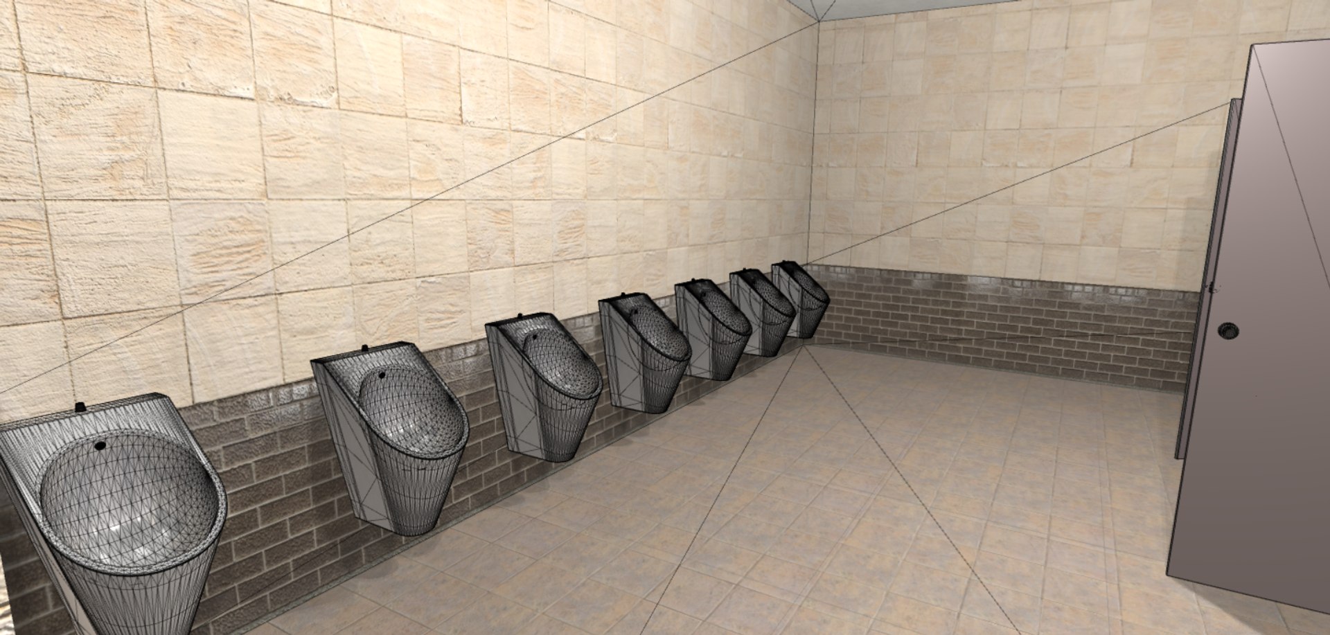 3D restroom - interior model - TurboSquid 1437193
