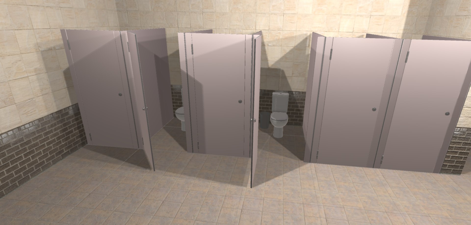 3D restroom - interior model - TurboSquid 1437193