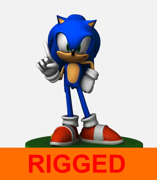3d model rig sonic hedgehog