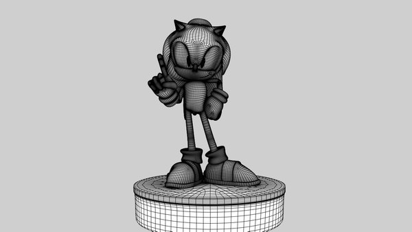 3d model rig sonic hedgehog
