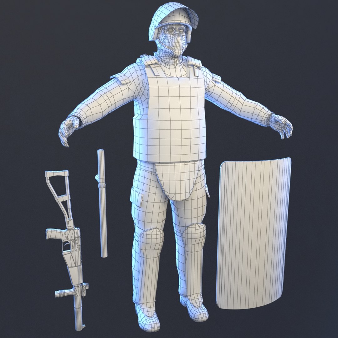 Riot police officer 3D model - TurboSquid 1411997