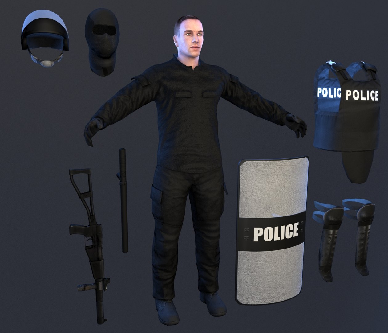 Riot Police Officer 3D Model - TurboSquid 1411997