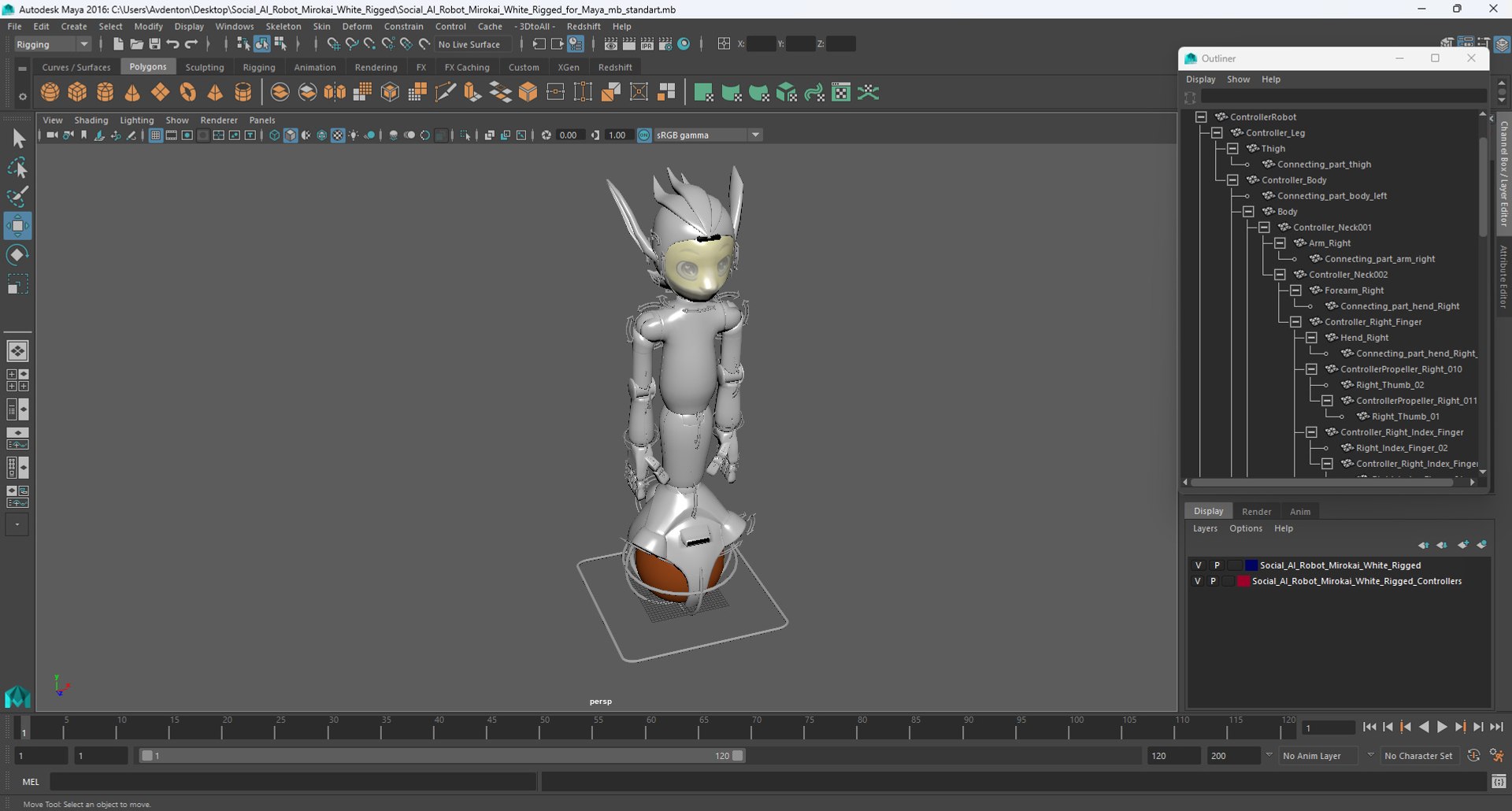 Social AI Robot Mirokai White Rigged For Maya 3D - TurboSquid 2271170