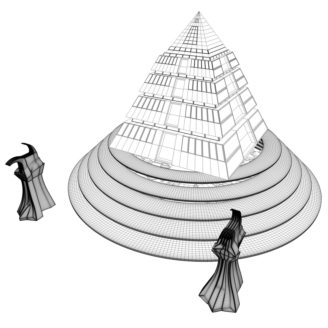 futuristic pyramid 3d model