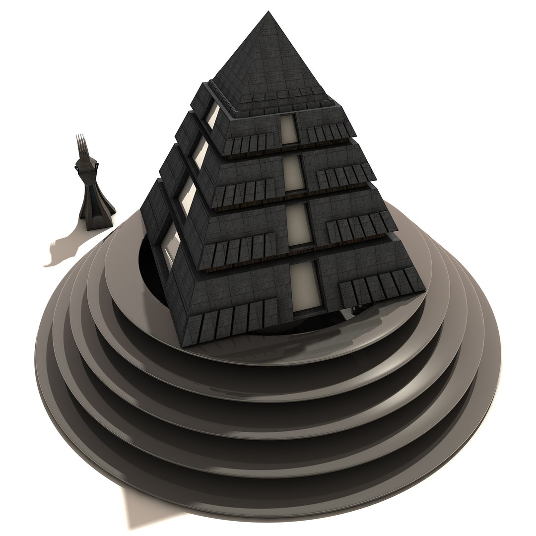 futuristic pyramid 3d model