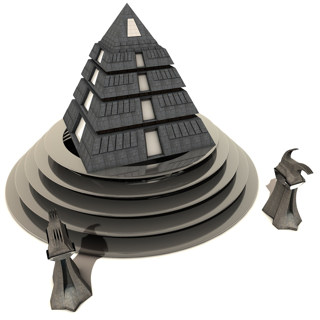 futuristic pyramid 3d model