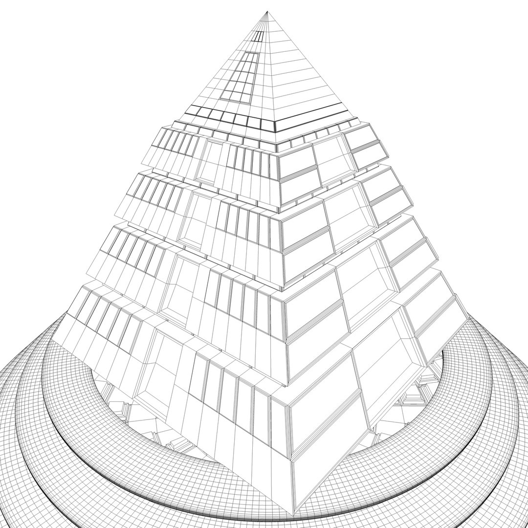futuristic pyramid 3d model