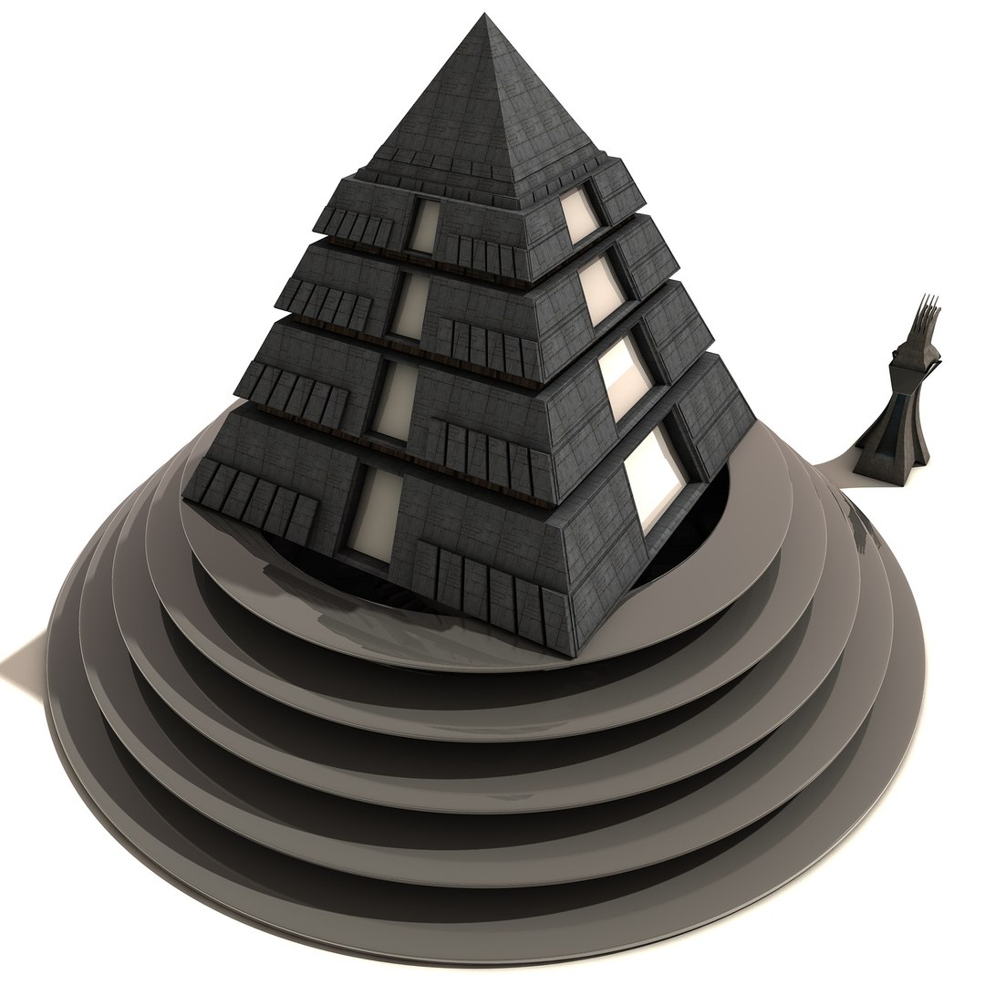 futuristic pyramid 3d model