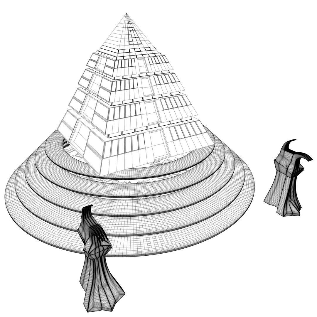 futuristic pyramid 3d model