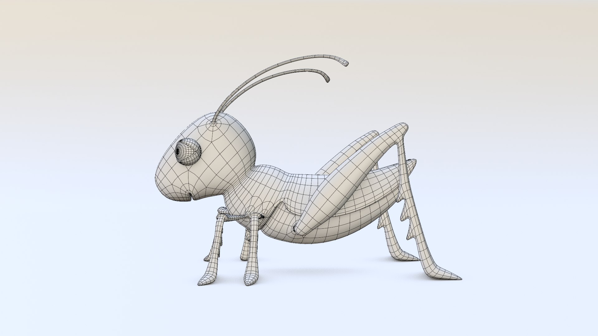 3D Cartoon Cricket Model - TurboSquid 2014316