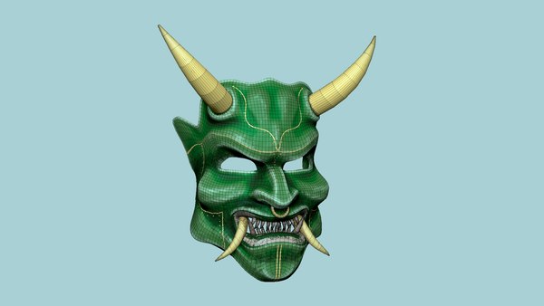 08 Oni Mask Collection - Hannya Fantasy Character Design 3D model ...