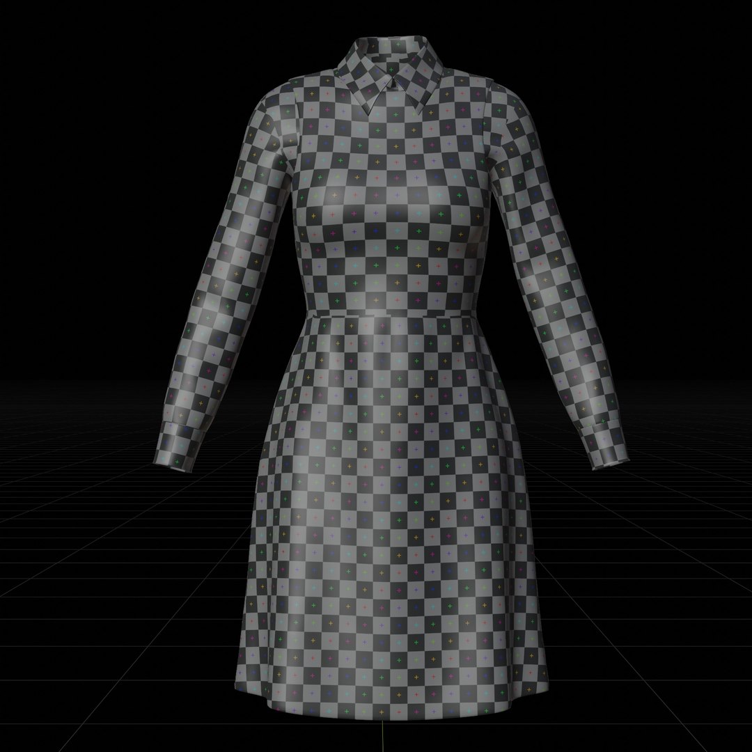 3D model Plaid Student Uniform - Checkered formal dress and shirt ...