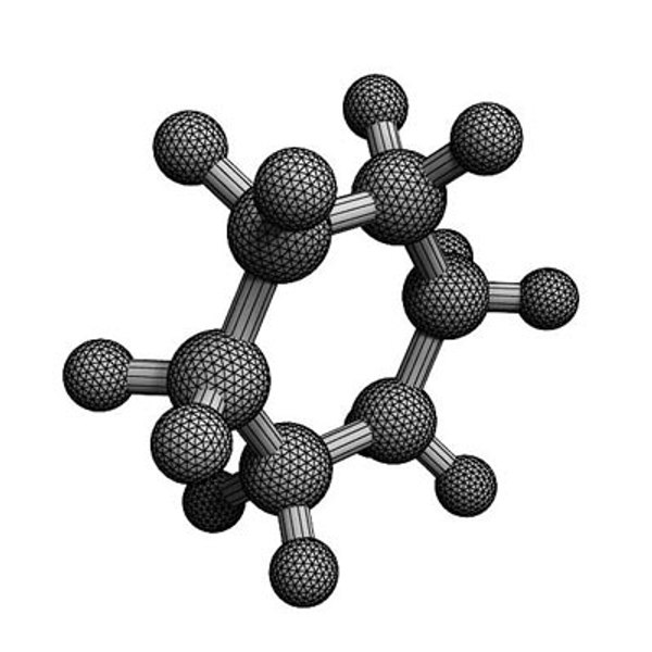 cyclohexane molecule structure 3d model