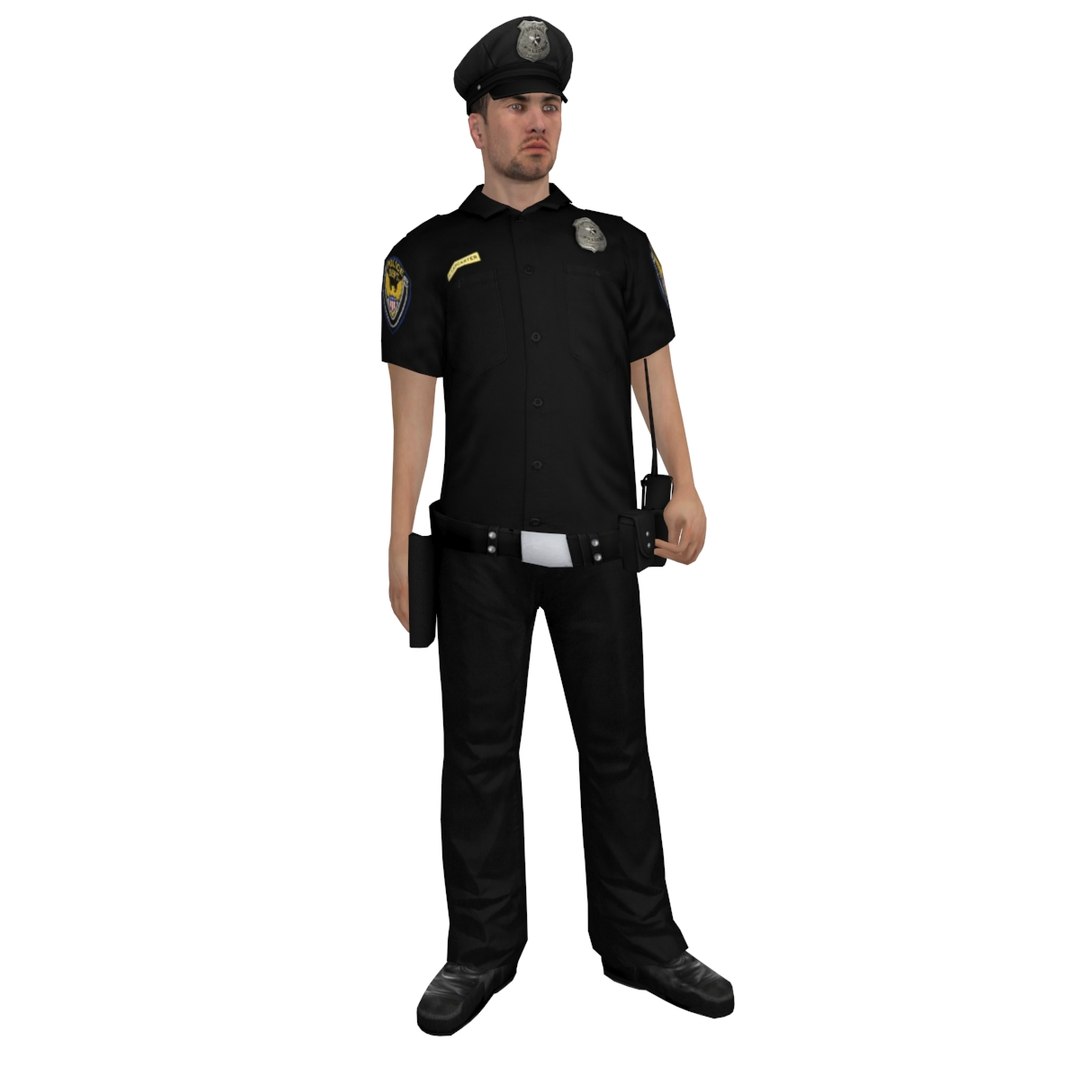 rigged police officer 3d model