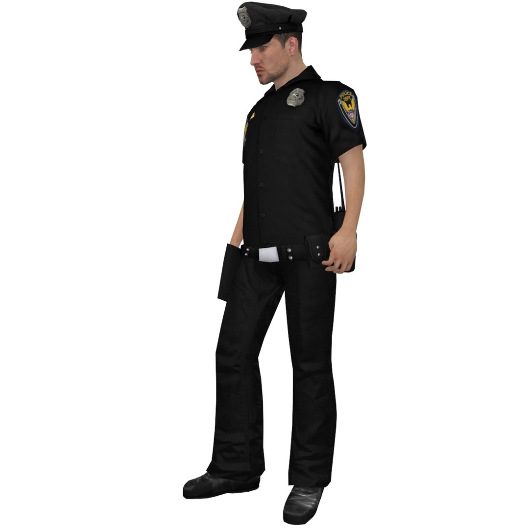 Rigged Police Officer 3d Model
