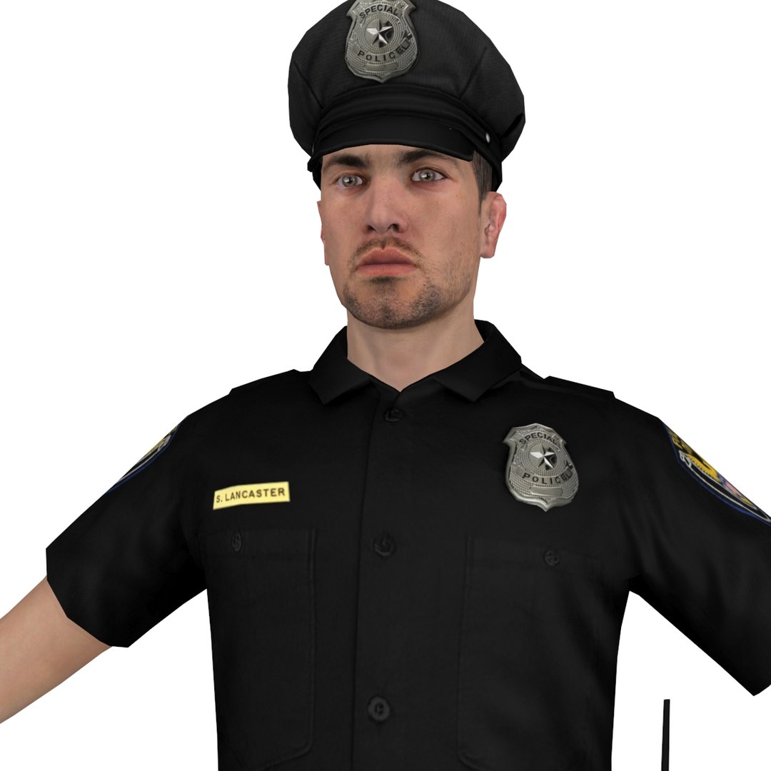 Rigged Police Officer 3d Model