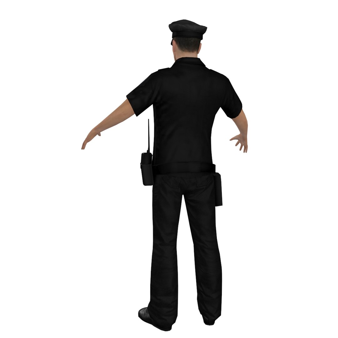 Rigged Police Officer 3d Model