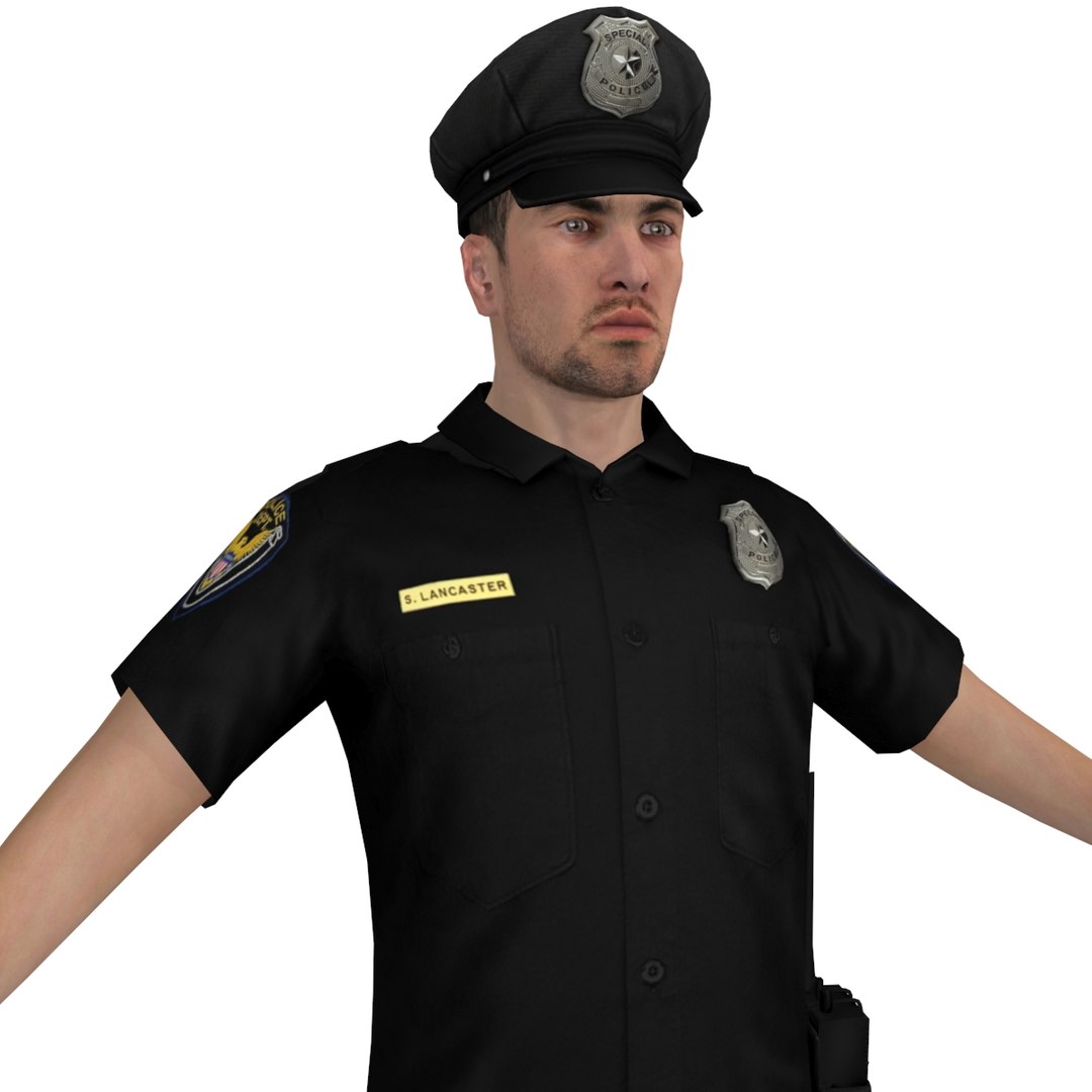 Rigged Police Officer 3d Model