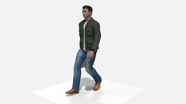 3D ANIMATED EURO MAN WALKING WITH A BAG model - TurboSquid 1855026