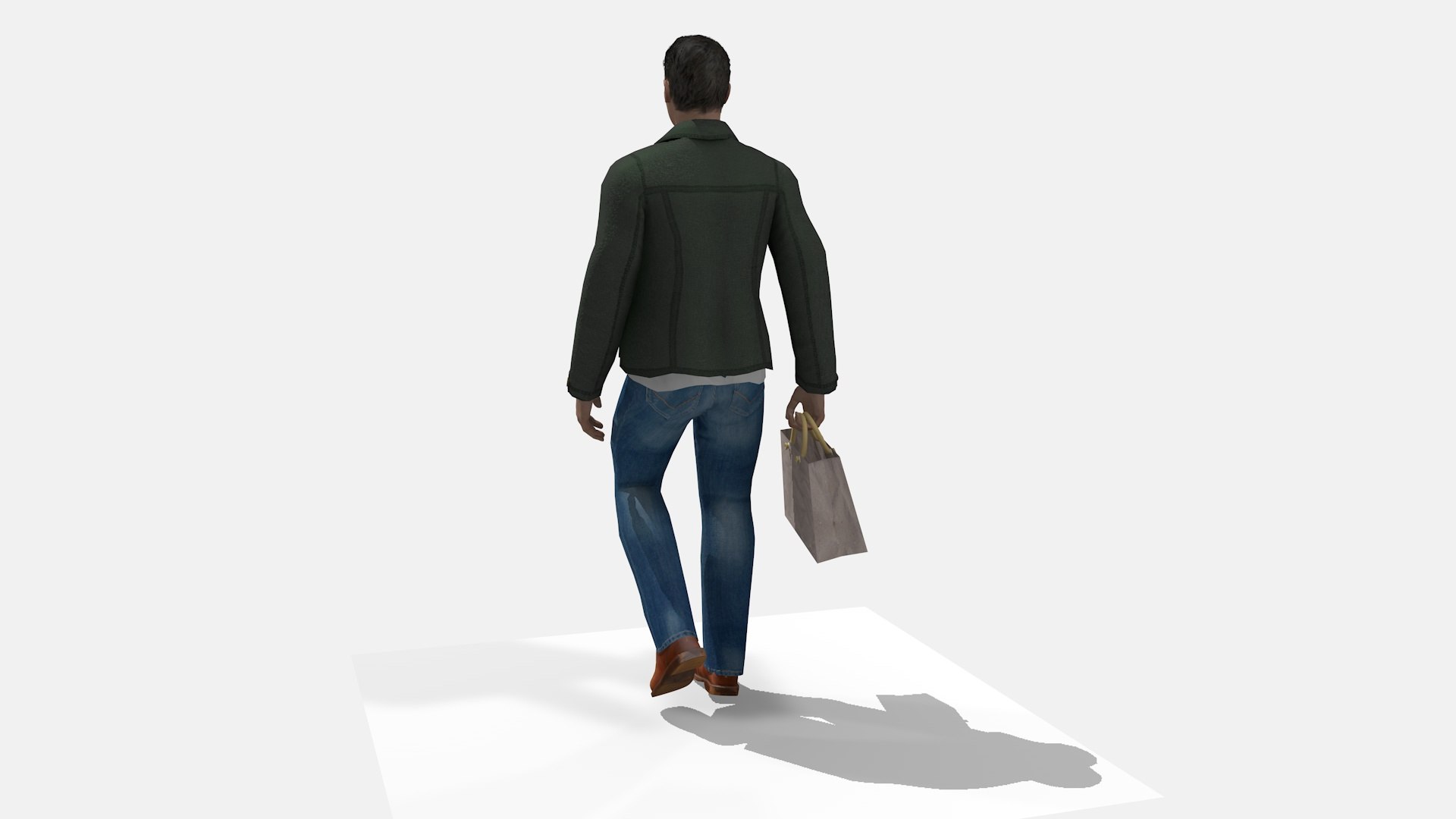 3D ANIMATED EURO MAN WALKING WITH A BAG Model - TurboSquid 1855026