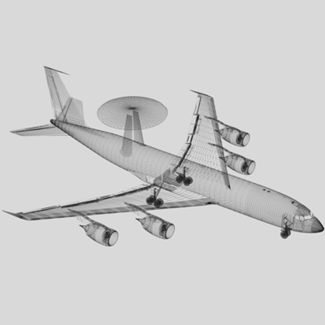 3d Model E-3b Sentry Royal Saudi