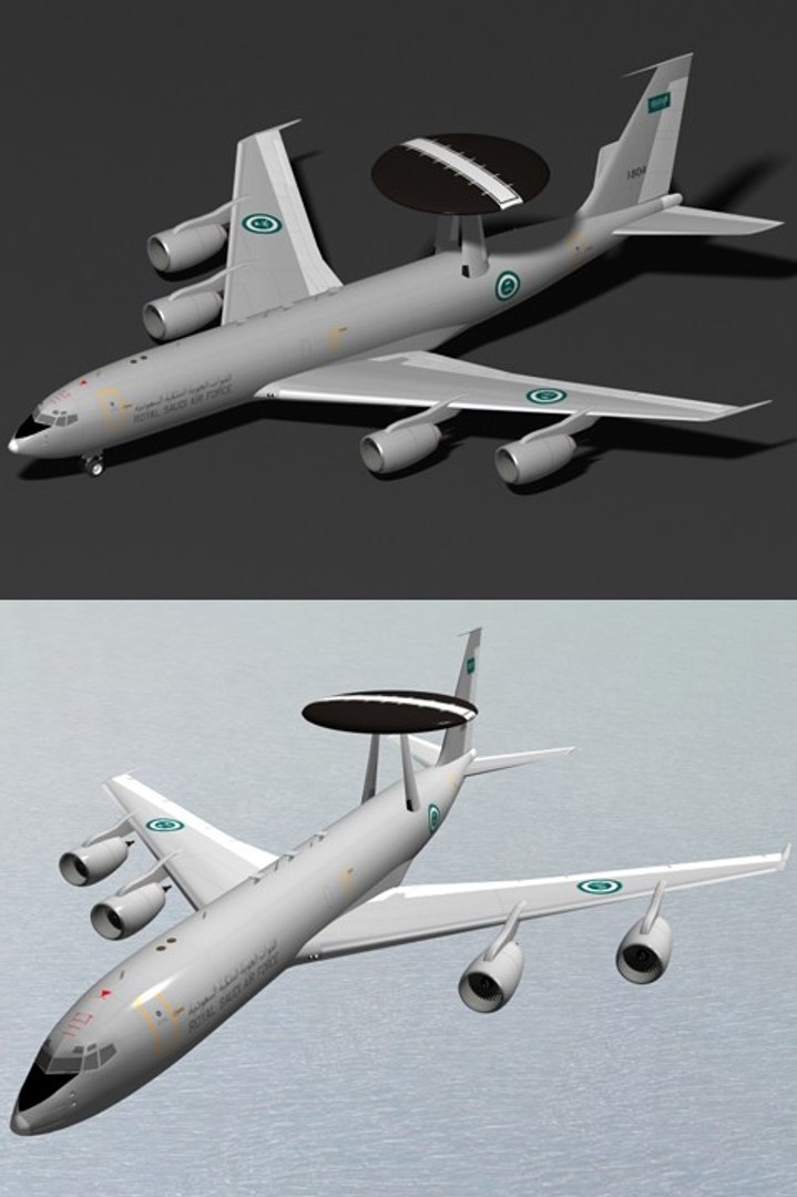 3d Model E-3b Sentry Royal Saudi