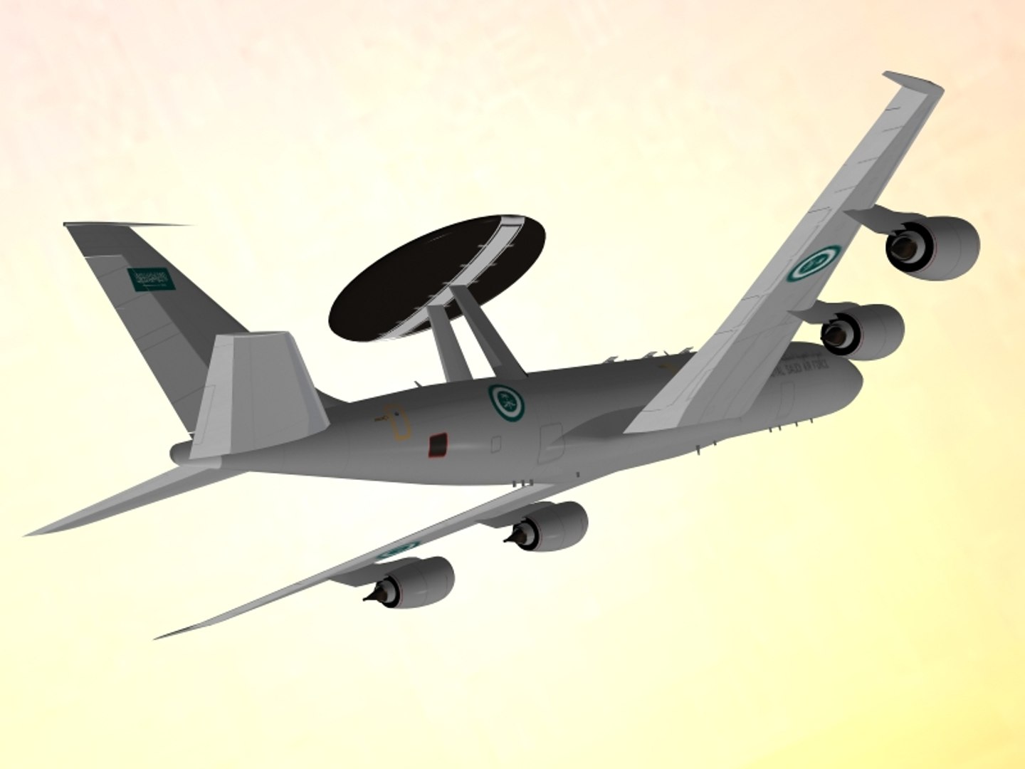 3d Model E-3b Sentry Royal Saudi