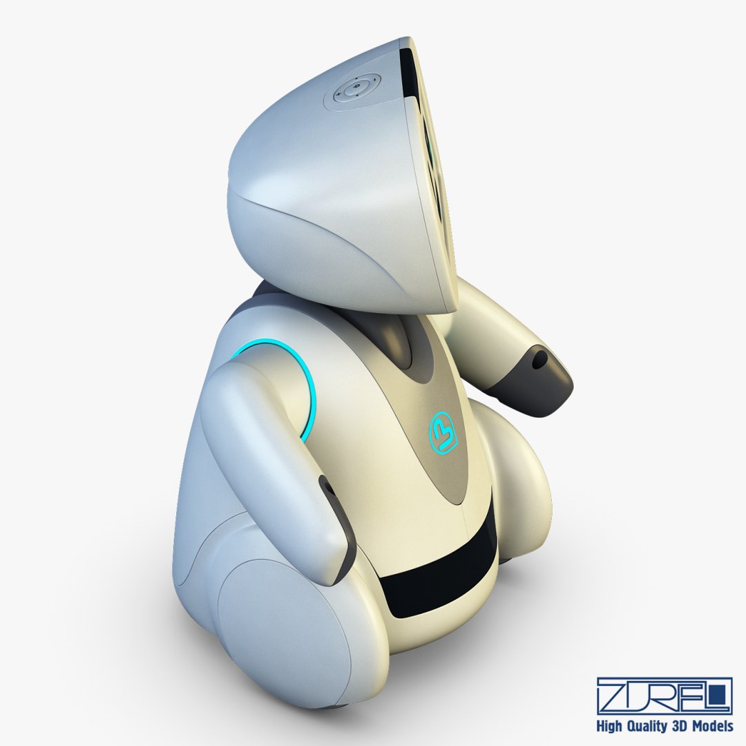 3d model buddy robot white v