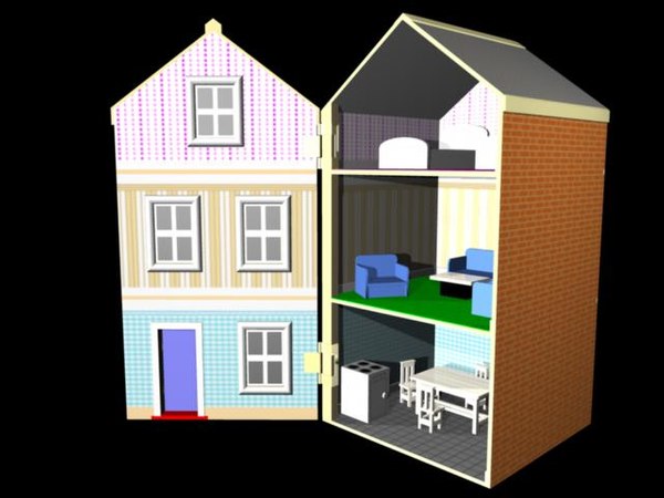 3d model wooden dolls house