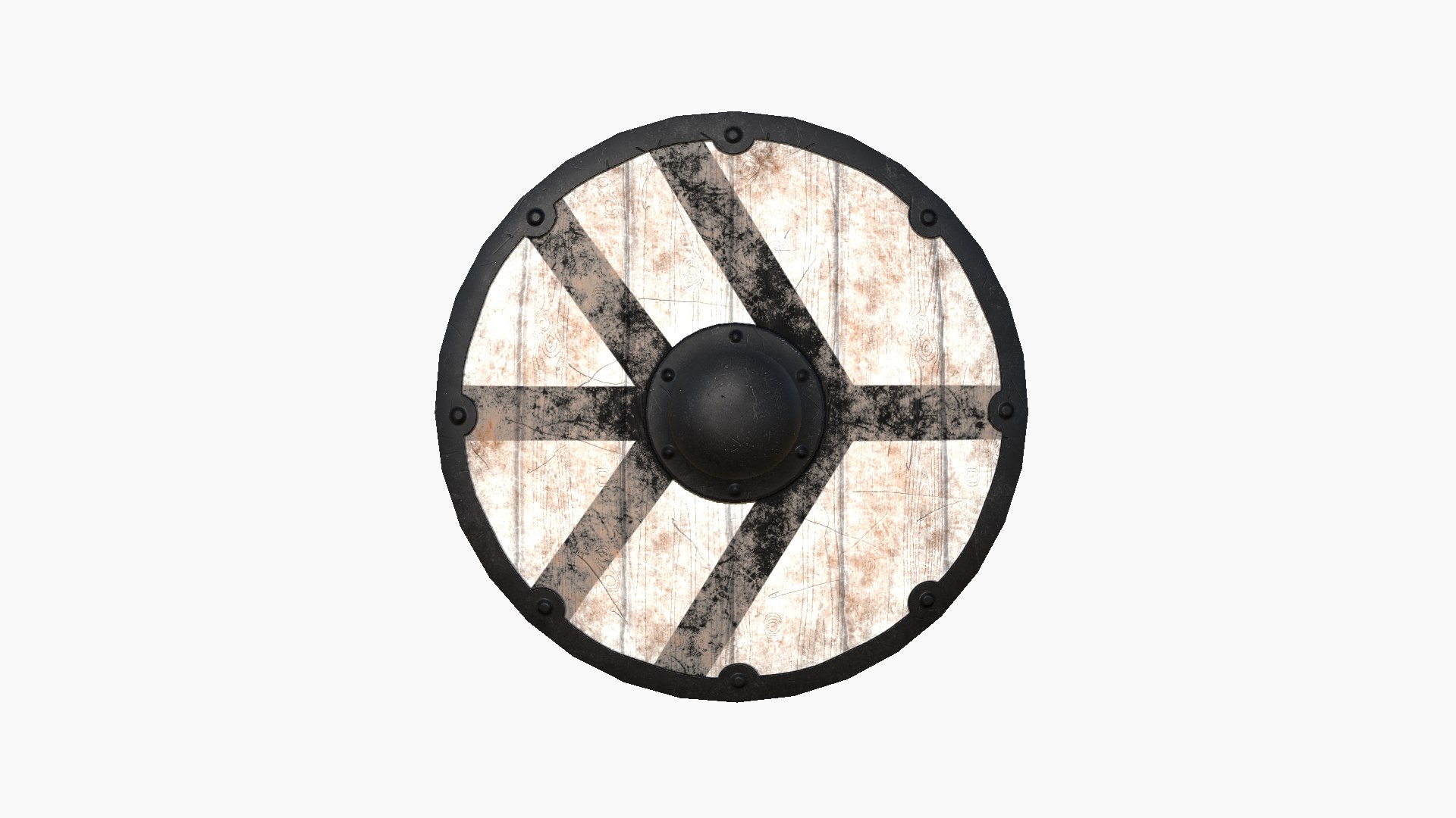 Viking Shield A12 Black White - Character Weapon Design 3D Model ...